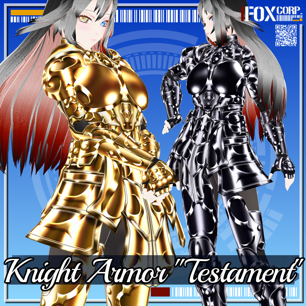 VRoid用 3色展開 騎士鎧 テスタメント - Knight Armor "Testament" 3Colors - Fox Corp ...