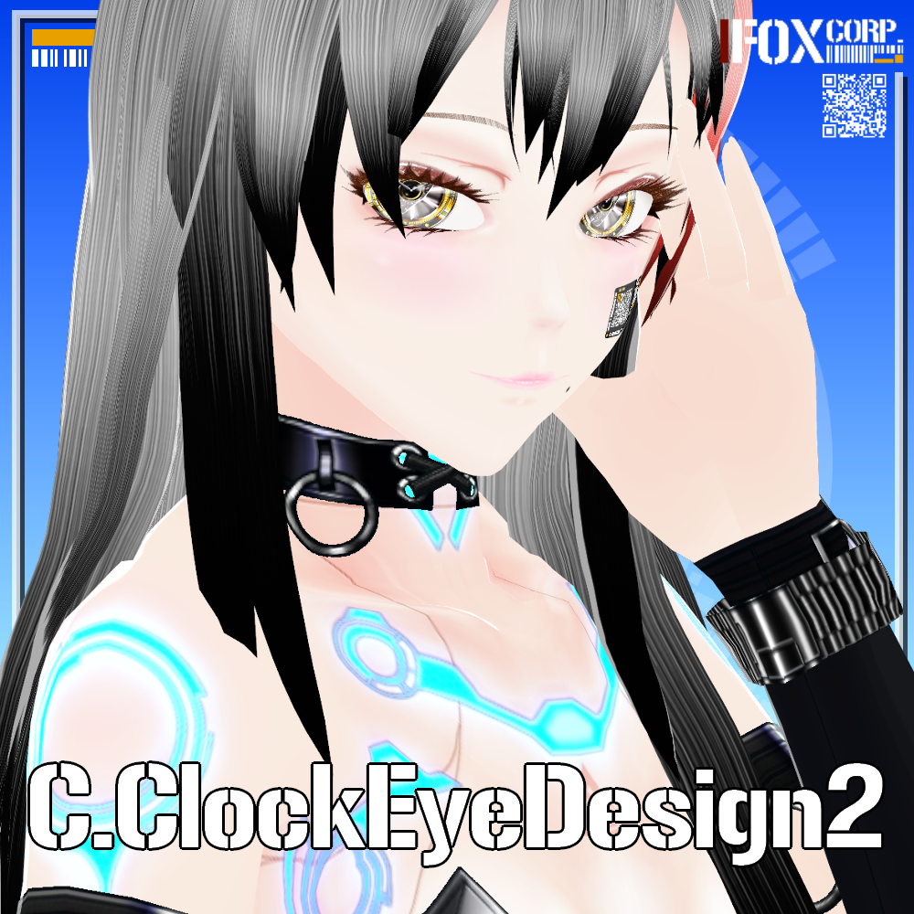 VRoid/VRC サイバークロックアイ HD2 - Cyber Clock Eye HD Design2 - Fox Corp. - BOOTH