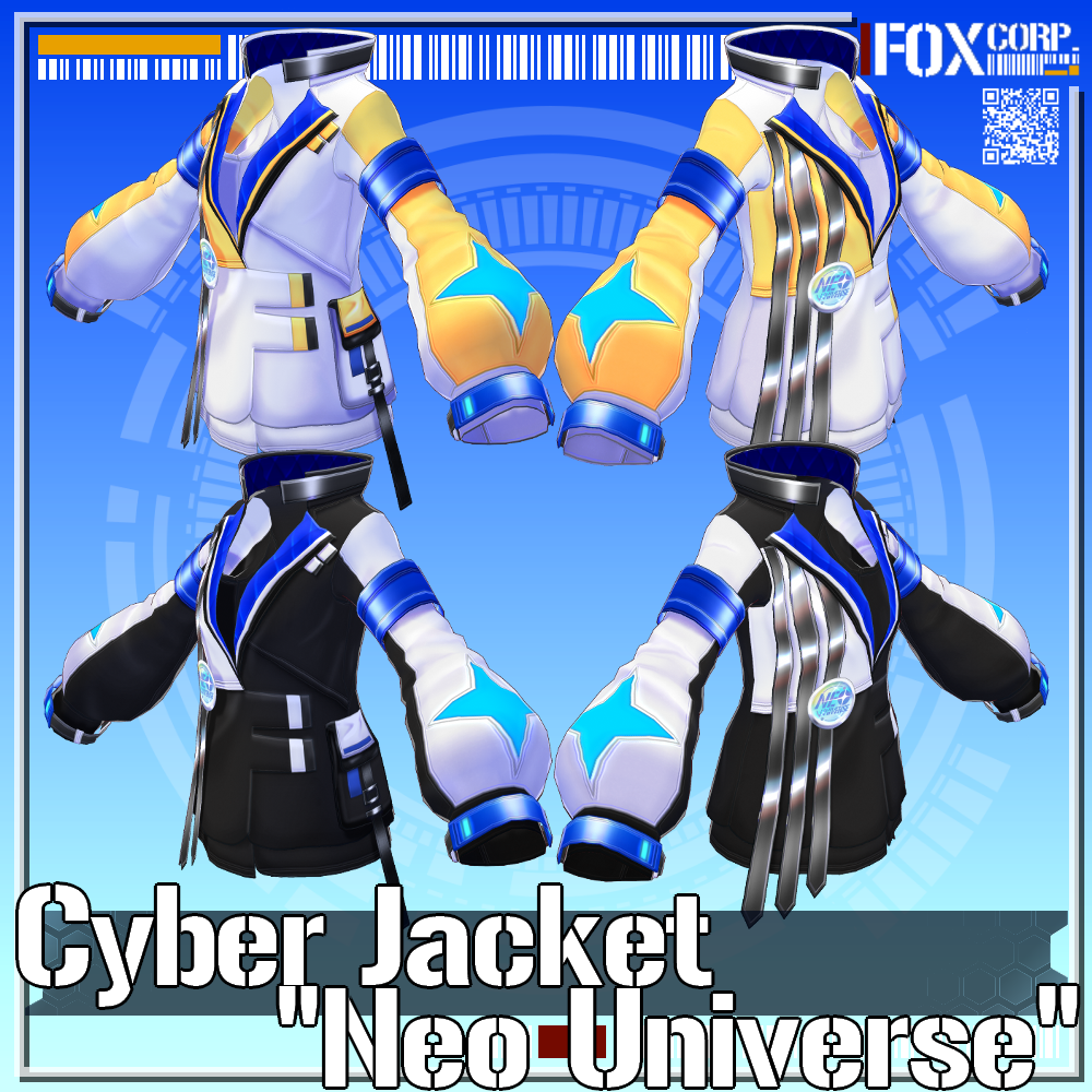 VRoid用 2色展開 サイバージャケット ネオユニヴァース - Cyber Jacket "Neo Universe" 2Colors ...