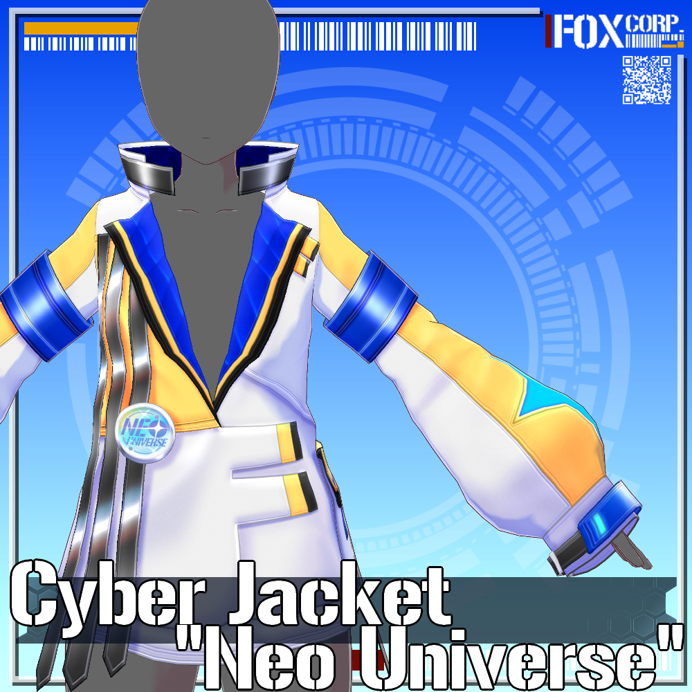 VRoid用 2色展開 サイバージャケット ネオユニヴァース - Cyber Jacket "Neo Universe" 2Colors ...