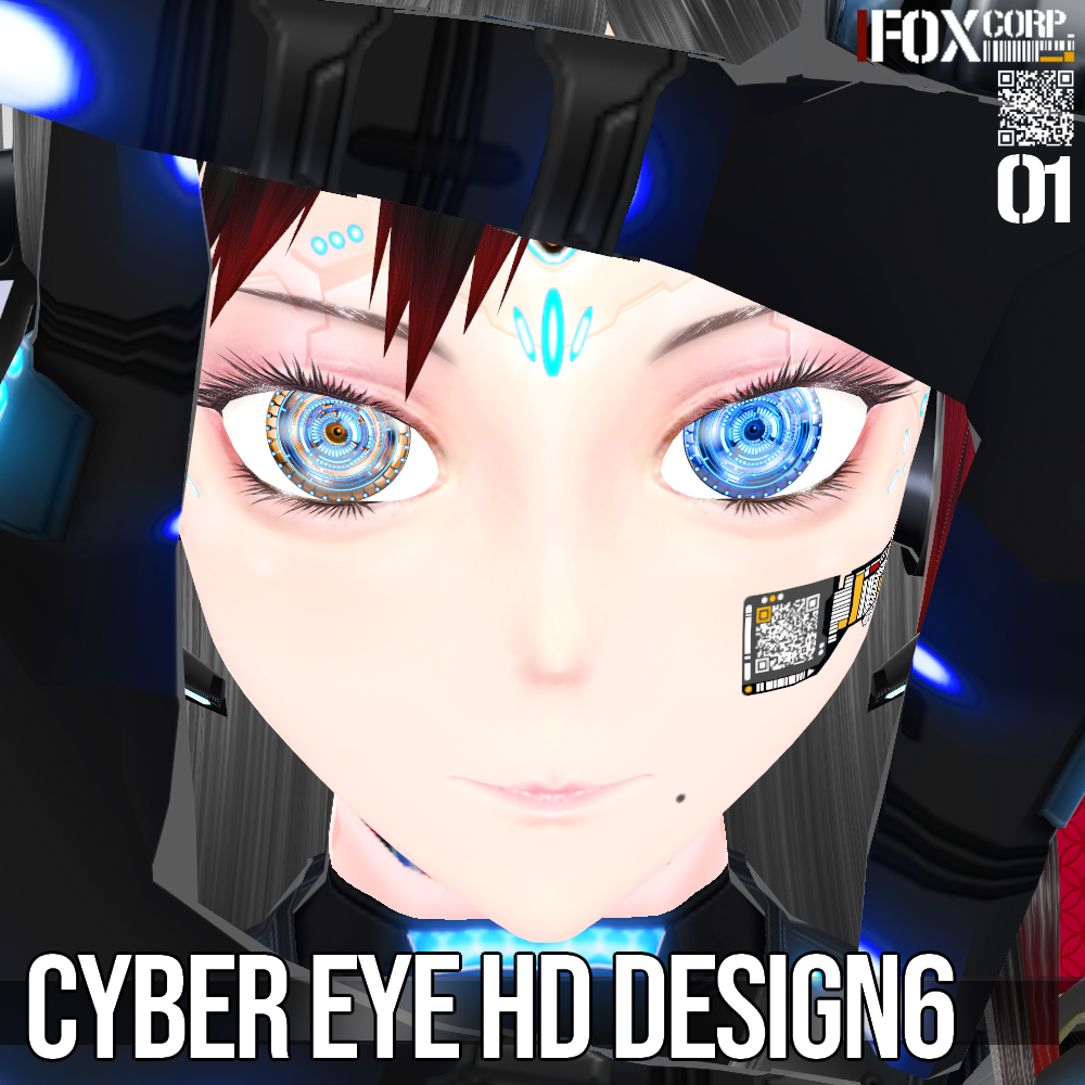 VRoid/VRC 色調変更可能 サイバーアイ HD デザイン6 - Cyber Eye HD Design 6 - Fox Corp ...