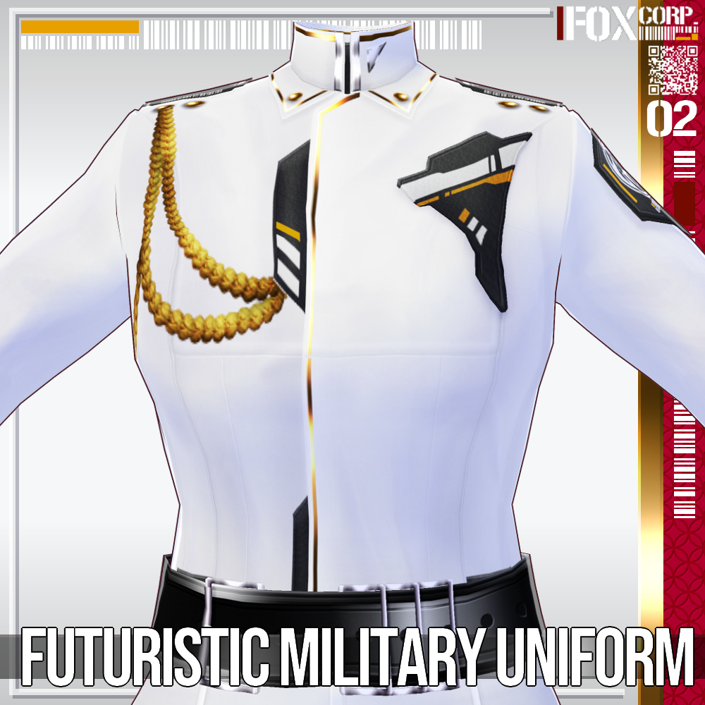 VRoid用 3色展開 近未来ミリタリーユニフォーム - Futuristic Military Uniform 3Colors - Fox ...