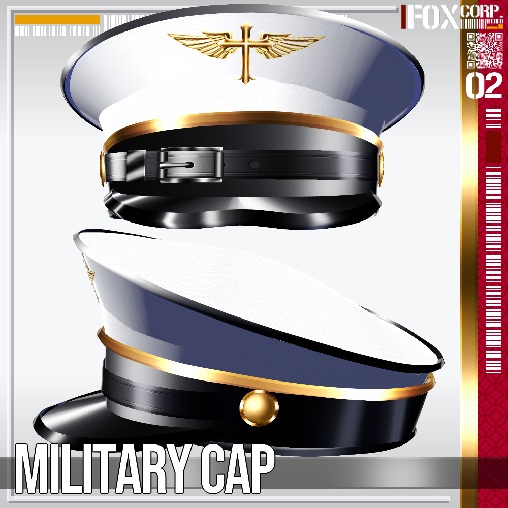 VRoid用 2色展開 軍帽 (ミリタリーキャップ) - Military Cap 2Colors - Fox Corp. - BOOTH