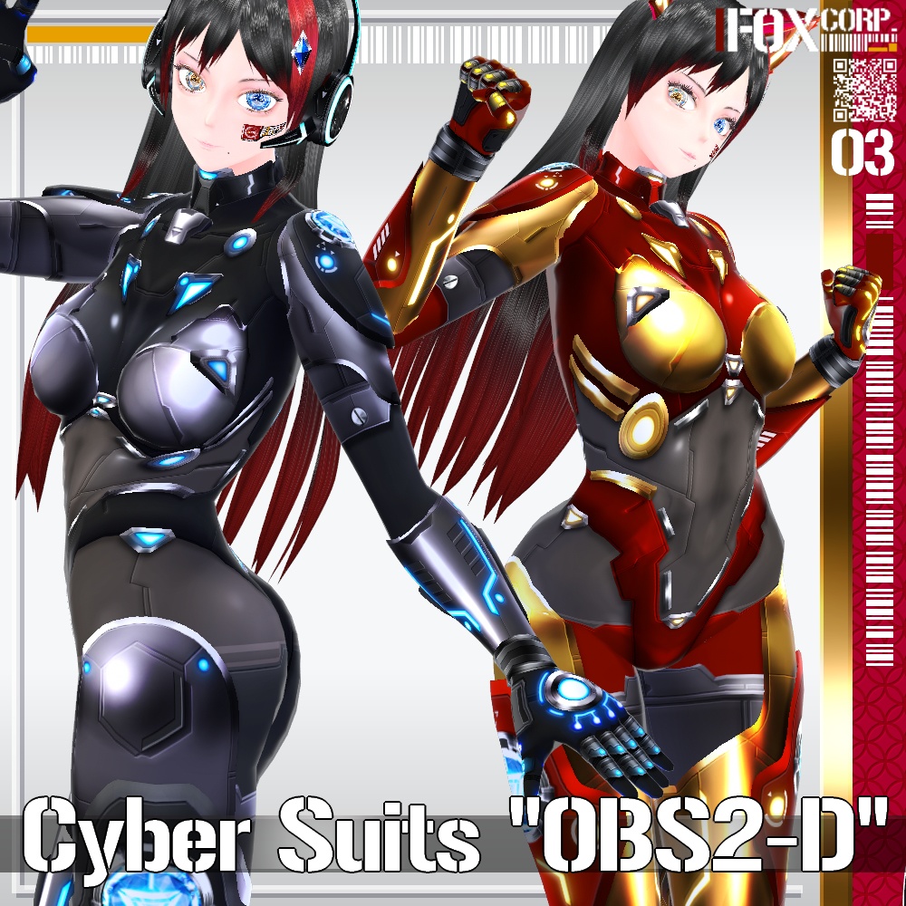 VRoid用 多色展開 第3世代 サイバースーツ "OBS2-D" - Cyber Suits 3rd Gen. "OBS2-D" - Fox Corp. - BOOTH