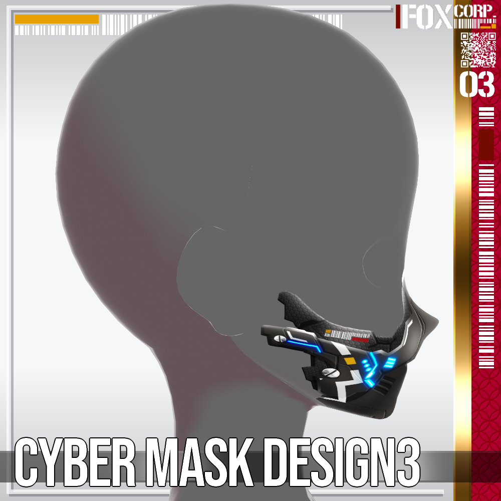 VRoid用 6*8色展開 サイバーマスク3 - Cyber Mask Design3 6*8Colors - Fox Corp. - BOOTH