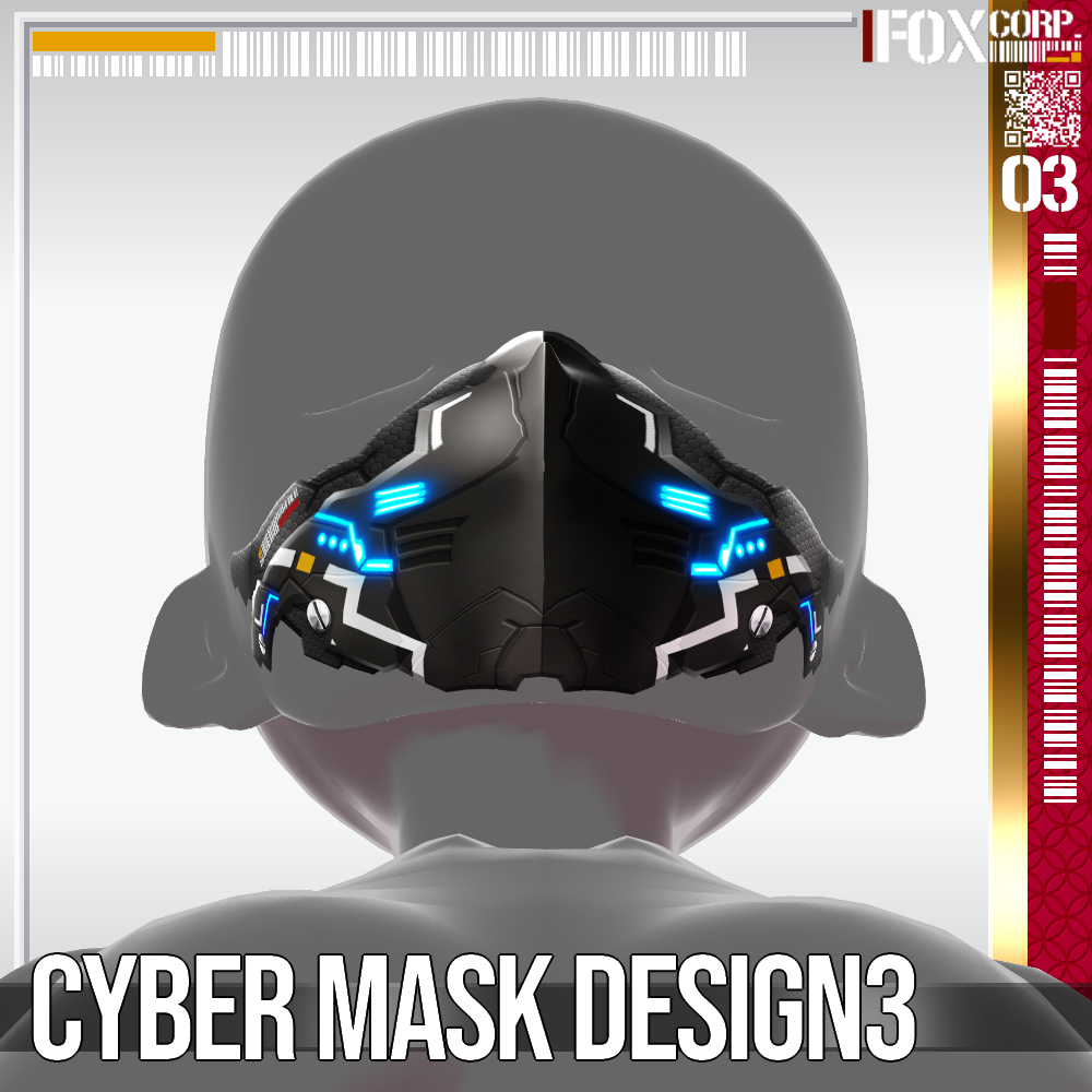 VRoid用 6*8色展開 サイバーマスク3 - Cyber Mask Design3 6*8Colors - Fox Corp. - BOOTH