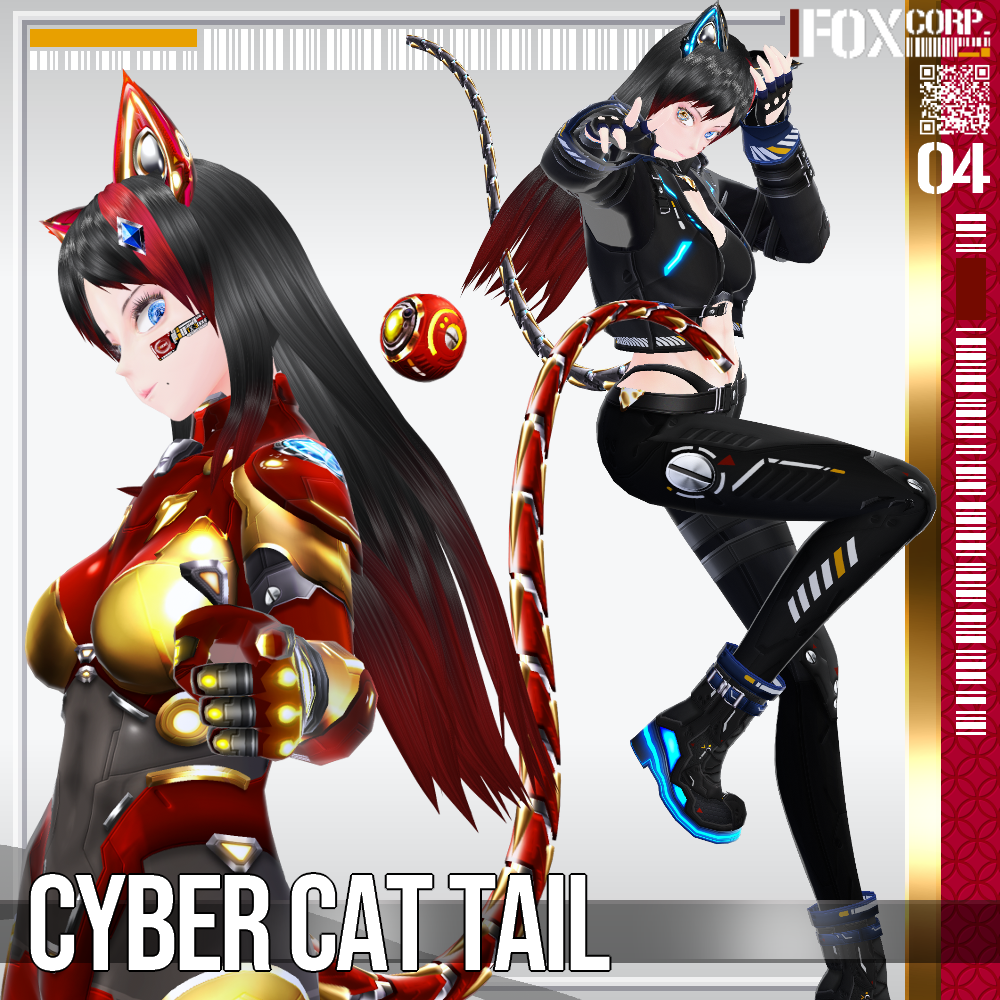 VRoid用 4*5Colors サイバーキャットテール - Cyber Cat Tail 4*5Colors - Fox Corp. - BOOTH