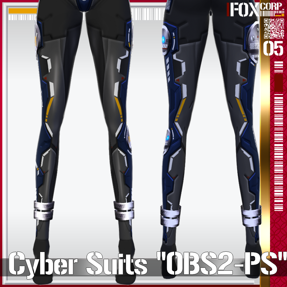 VRoid用 12*12*4色展開 第3世代 サイバースーツ "OBS2-PS" - Cyber Suits 3rd Gen. "OBS2-PS" 12*12*4Colors - Fox ...