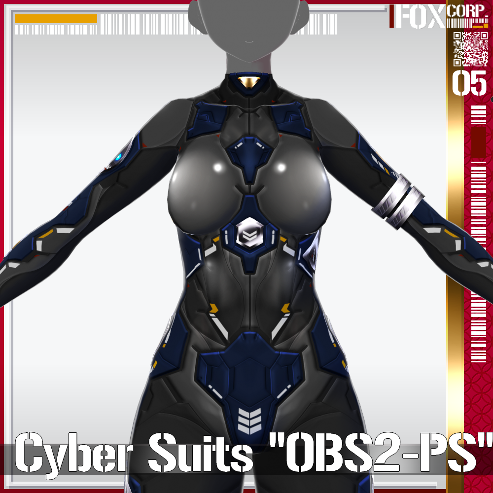 VRoid用 12*12*4色展開 第3世代 サイバースーツ "OBS2-PS" - Cyber Suits 3rd Gen. "OBS2-PS" 12*12*4Colors - Fox ...