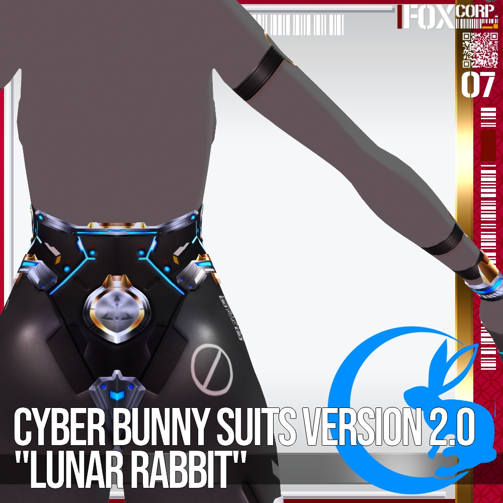 [XWear対応]【発光可能】VRoid用 サイバーバニースーツ Ver2.0 "Lunar Rabbit" - Cyber Bunny Suits Ver2.0 "Lunar Rabbit ...