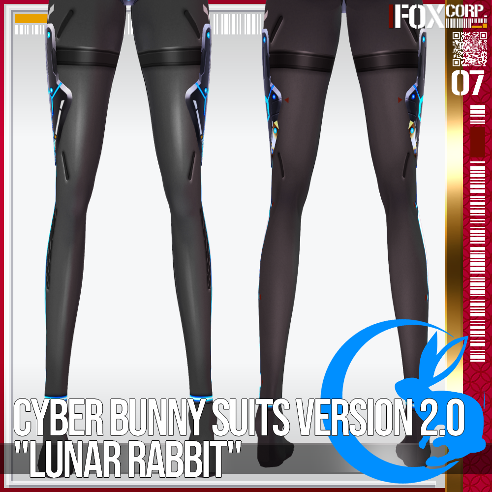 [XWear対応]【発光可能】VRoid用 サイバーバニースーツ Ver2.0 "Lunar Rabbit" - Cyber Bunny Suits Ver2.0 "Lunar Rabbit ...