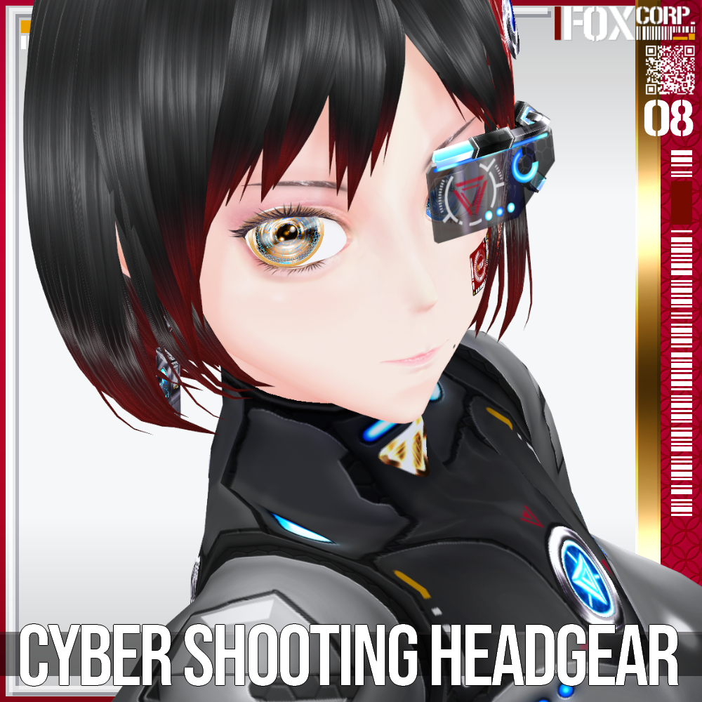【光る！】VRoid用 3*6色展開 サイバーシューティングヘッドギア - Cyber Shooting Headgear 3*6Colors ...