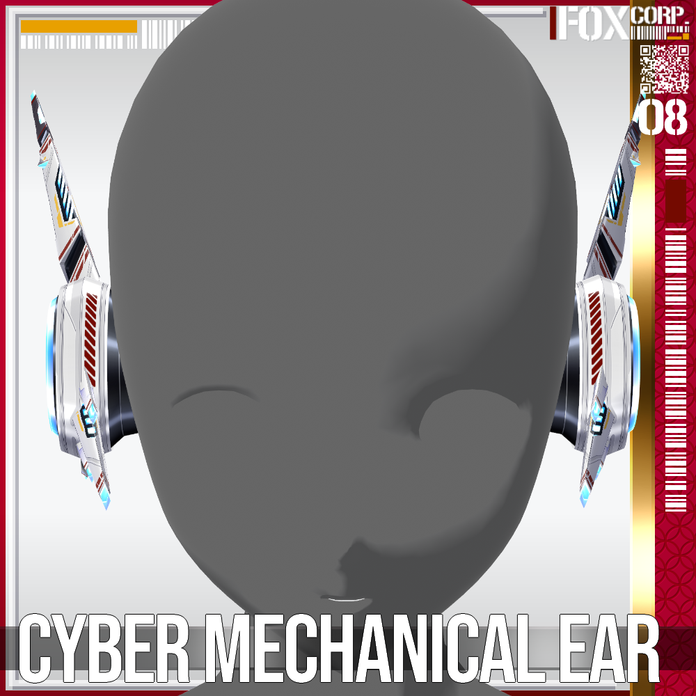 【光る！】VRoid用 9*6色展開 サイバーメカ耳/ヘッドギア - Cyber Mechanical Ear/Headgear 9 ...