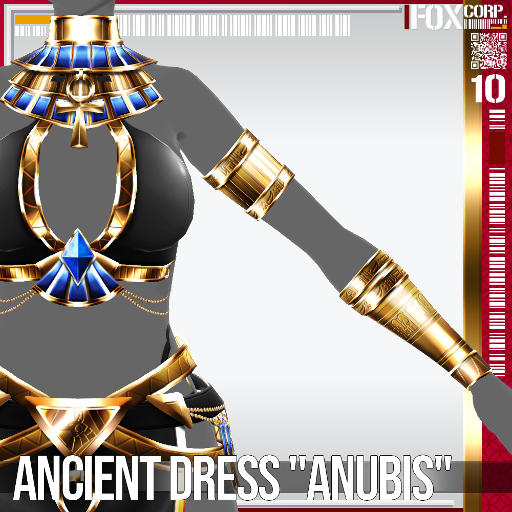 [XWear対応] VRoid用 エンシェントドレス "アヌビス" - Ancient Dress "Anubis" - Fox Corp ...