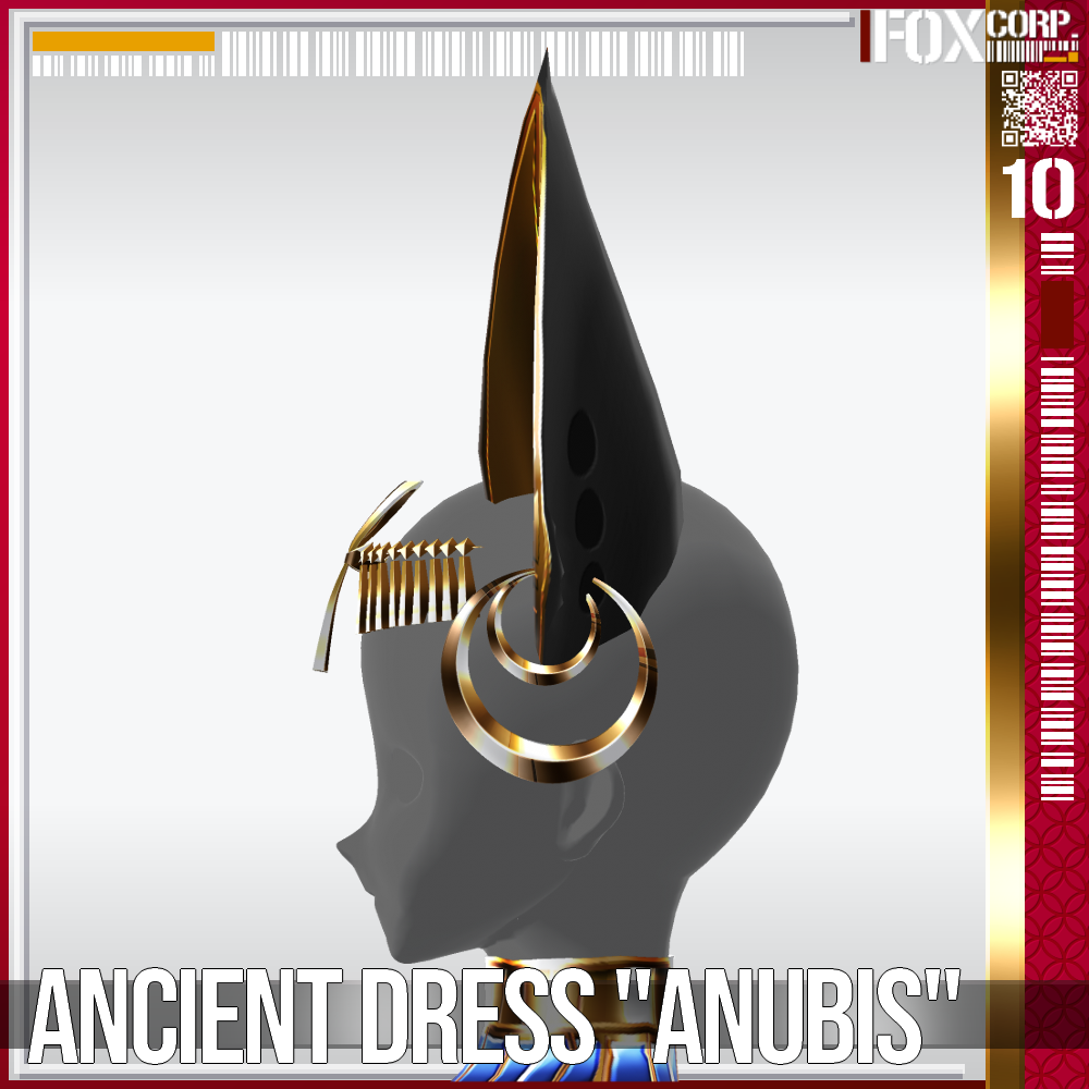 [XWear対応] VRoid用 エンシェントドレス "アヌビス" - Ancient Dress "Anubis" - Fox Corp ...