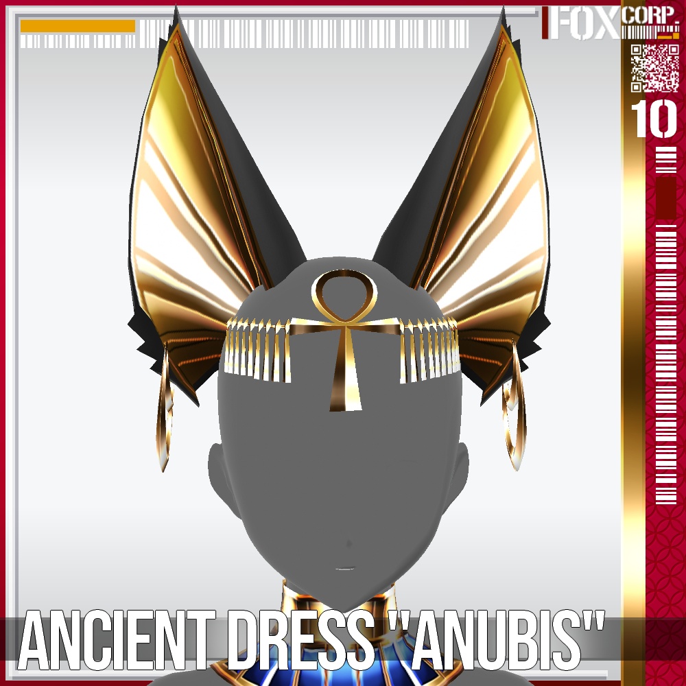 [XWear対応] VRoid用 エンシェントドレス "アヌビス" - Ancient Dress "Anubis" - Fox Corp ...