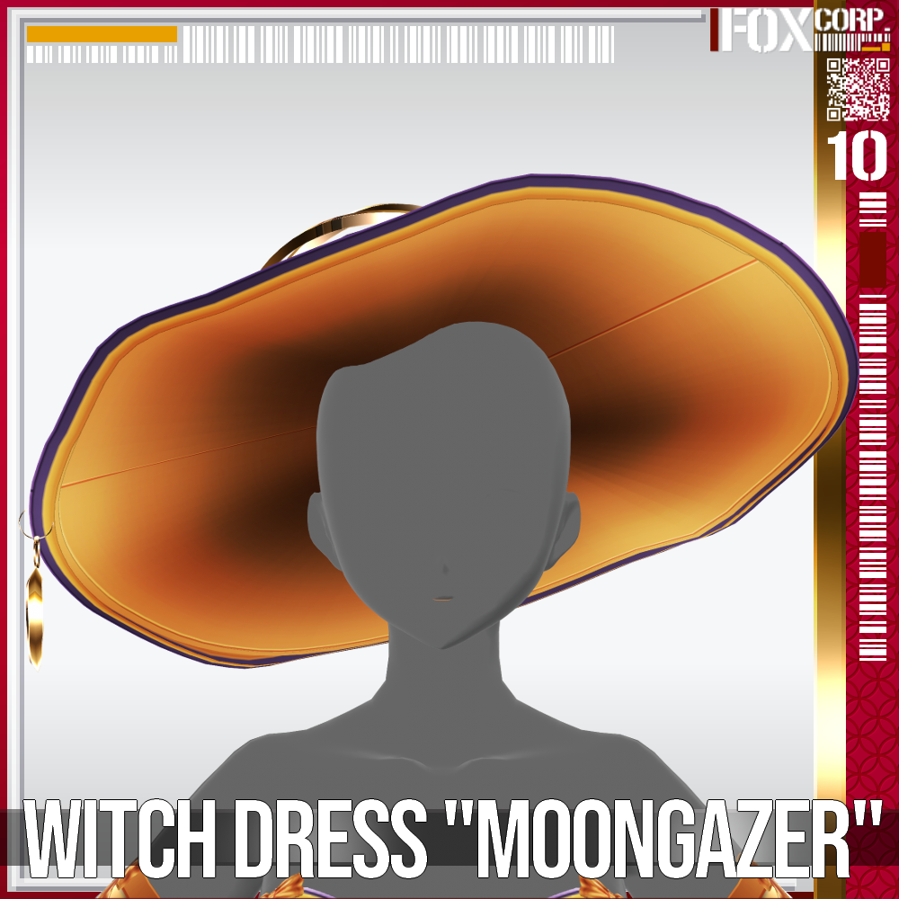 [XWear対応] VRoid用 4*4色展開 ウィッチドレス "ムーンゲイザー" - Witch Dress "Moongazer" 4*4Colors - Fox Corp. - BOOTH