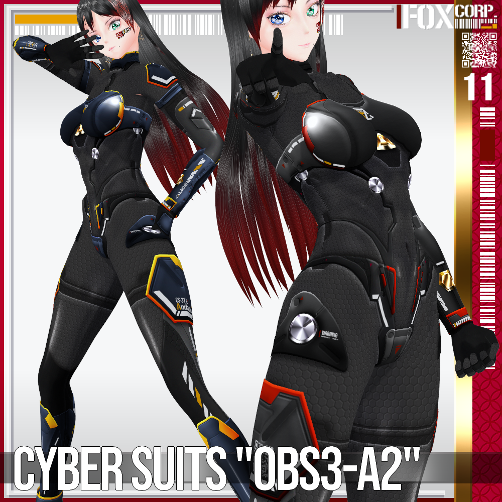 [XWear対応] VRoid用 多色展開 第四世代サイバースーツ "OBS3-A2" - Cyber Suits 4th Gen. "OBS3-A2" - Fox Corp. - BOOTH