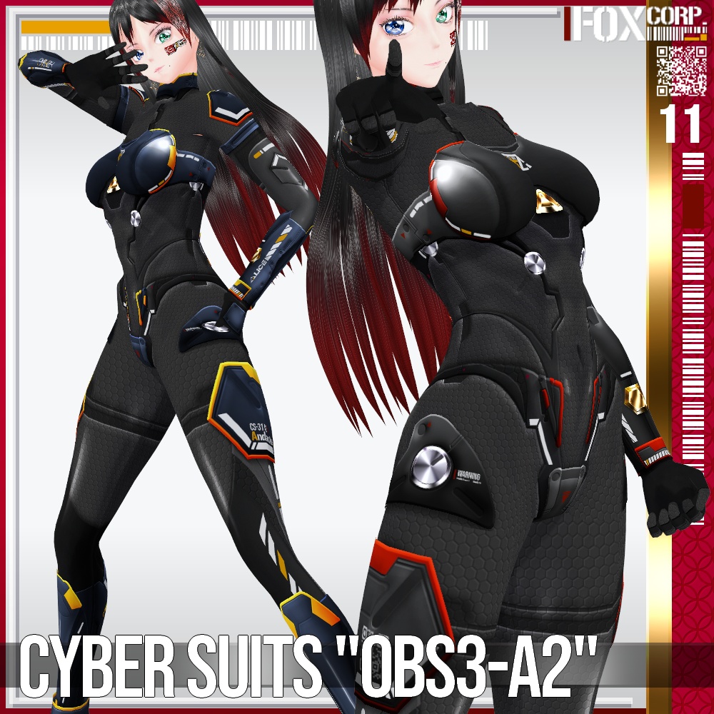 [XWear対応] VRoid用 多色展開 第四世代サイバースーツ "OBS3-A2" - Cyber Suits 4th Gen. "OBS3-A2" - Fox Corp. - BOOTH