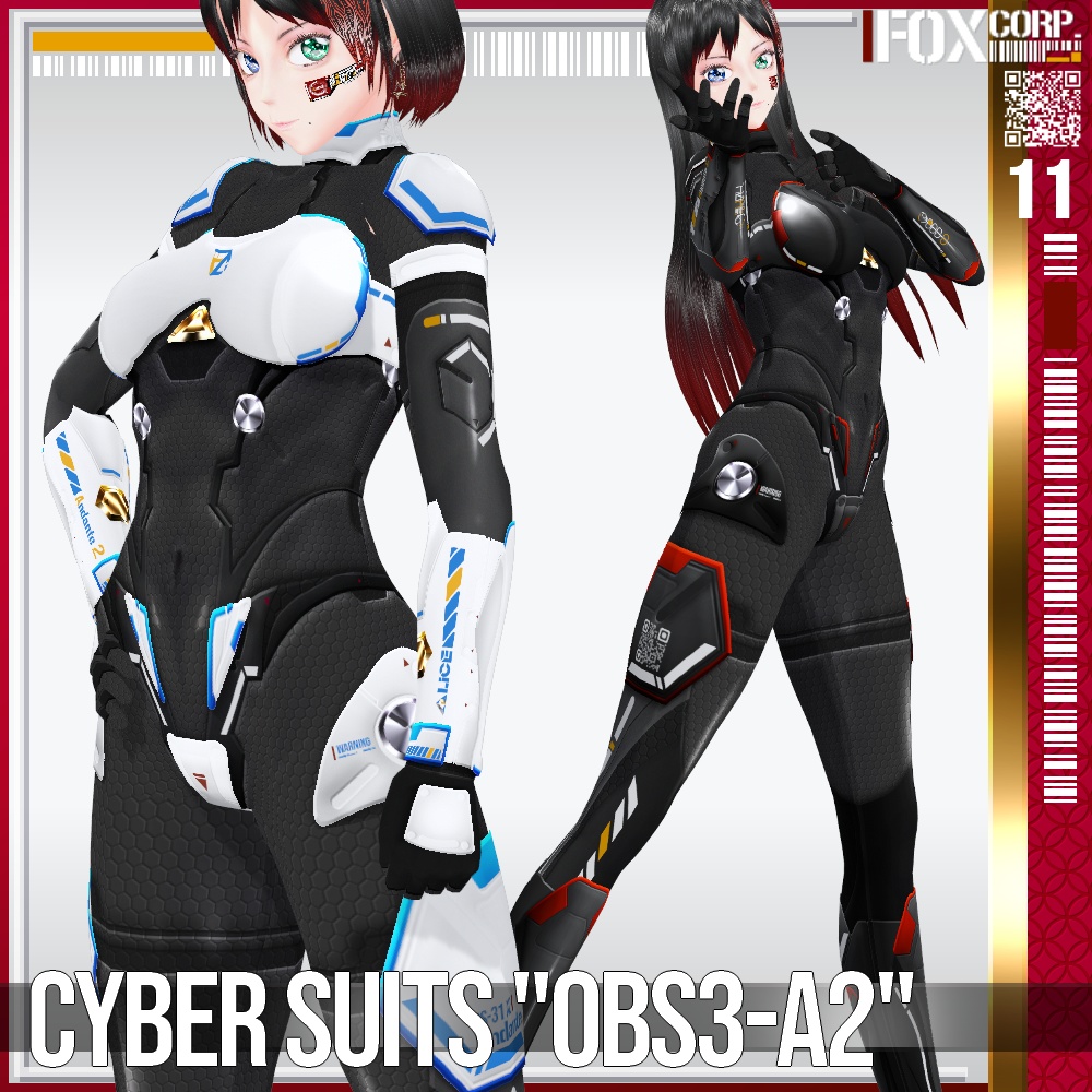 [XWear対応] VRoid用 多色展開 第四世代サイバースーツ "OBS3-A2" - Cyber Suits 4th Gen. "OBS3-A2" - Fox Corp. - BOOTH