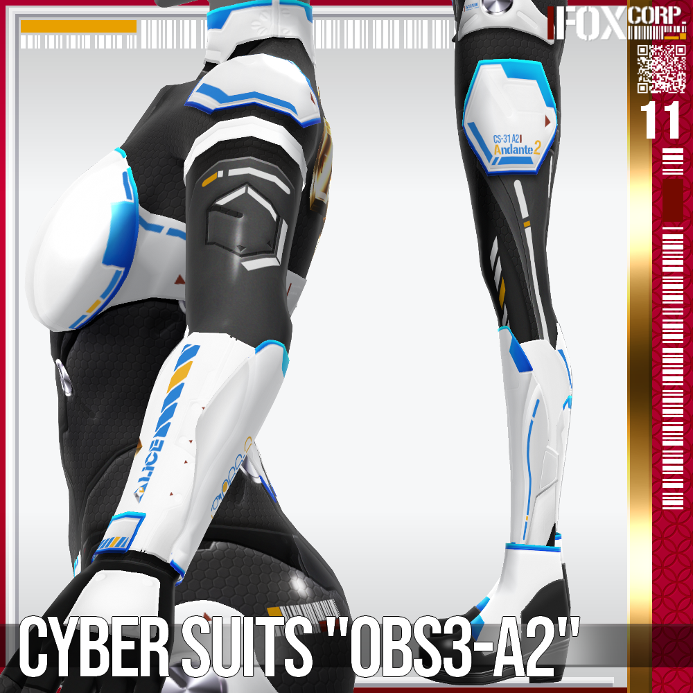 [XWear対応] VRoid用 多色展開 第四世代サイバースーツ "OBS3-A2" - Cyber Suits 4th Gen. "OBS3-A2" - Fox Corp. - BOOTH