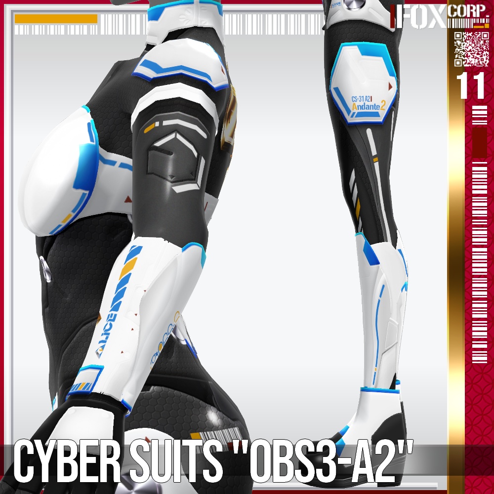 [XWear対応] VRoid用 多色展開 第四世代サイバースーツ "OBS3-A2" - Cyber Suits 4th Gen. "OBS3-A2" - Fox Corp. - BOOTH