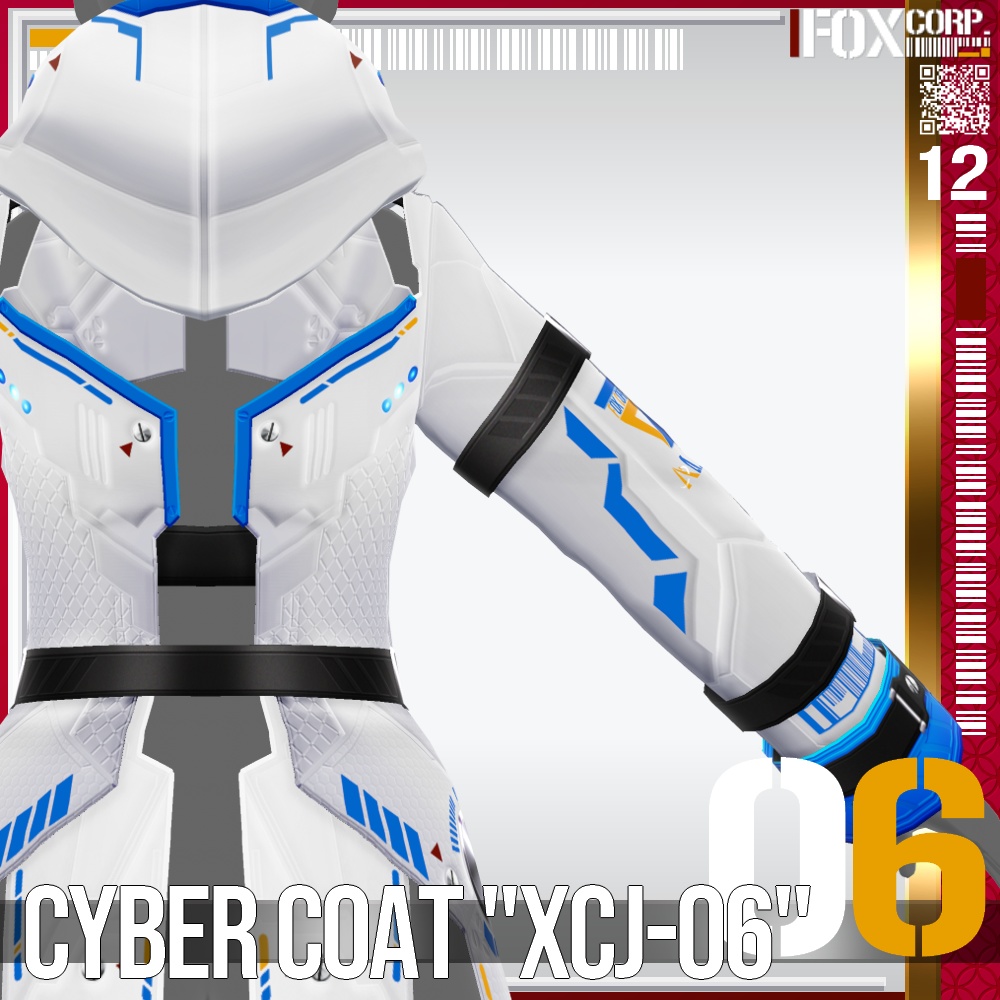 [XWear対応][発光可能] VRoid用 多色展開 サイバーコート "XCJ-06" - Cyber Coat "XCJ-06 ...