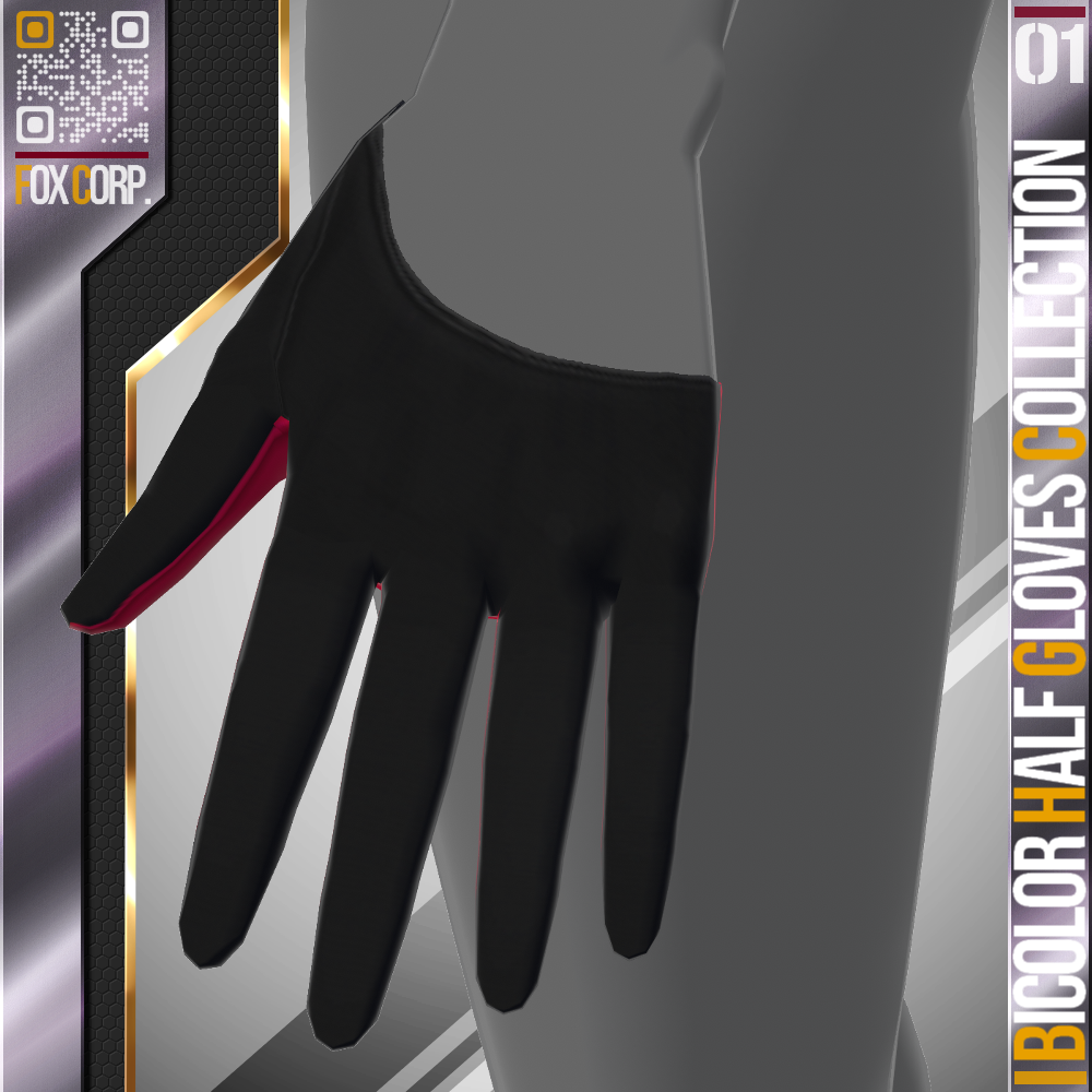 [XWear対応] VRoid用 多色展開 バイカラーハーフグローブコレクション - Bicolor Half Gloves ...