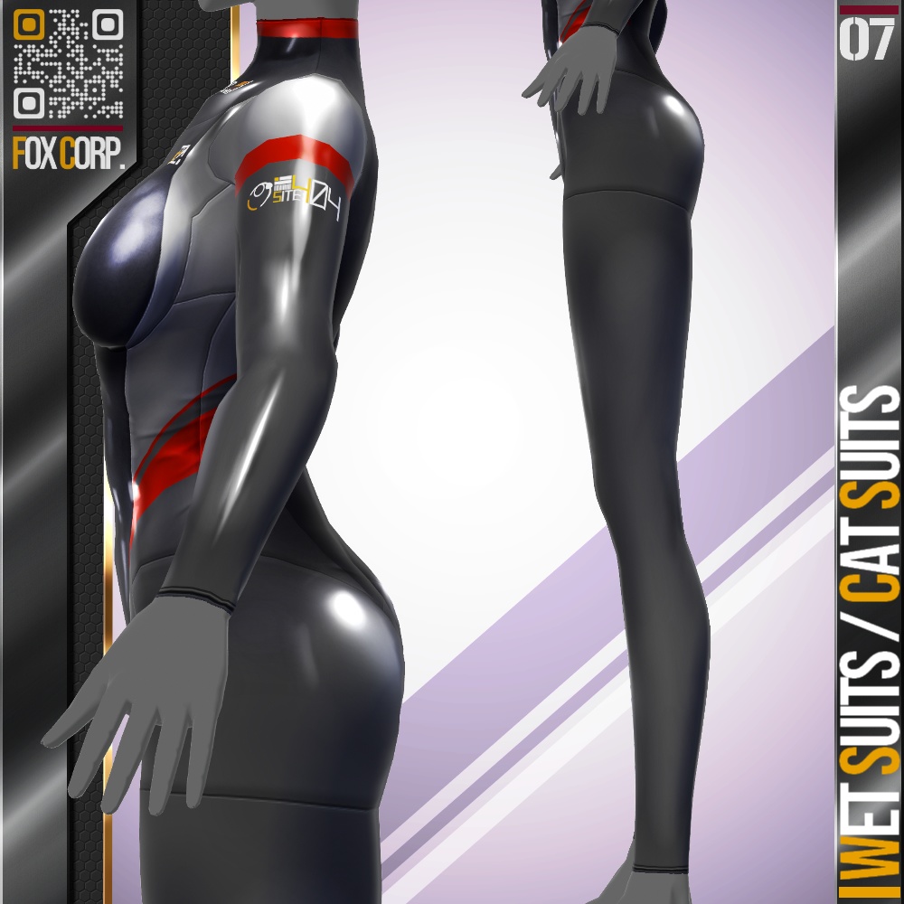[XWear対応] VRoid用 12色+1 展開 ウェットスーツ / キャットスーツ - Wet Suits / Cat Suits 12+1 Colors - Fox Corp. - BOOTH