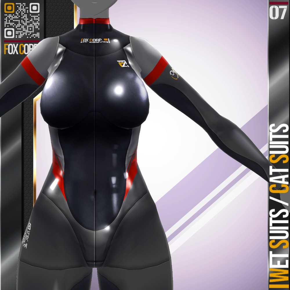 [XWear対応] VRoid用 12色+1 展開 ウェットスーツ / キャットスーツ - Wet Suits / Cat Suits 12+1 Colors - Fox Corp. - BOOTH
