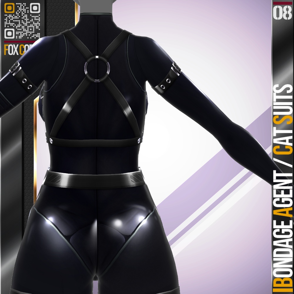[XWear対応] VRoid用 多色展開 ボンデージエージェント/キャットスーツ - Bondage Agent / Cat Suits - Fox Corp. - BOOTH