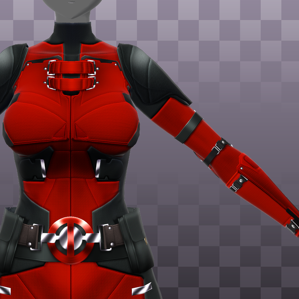 [XWear対応] VRoid用 8色展開 コンバットアウトフィット "デッドプール" - Combat Outfit "Deadpool ...