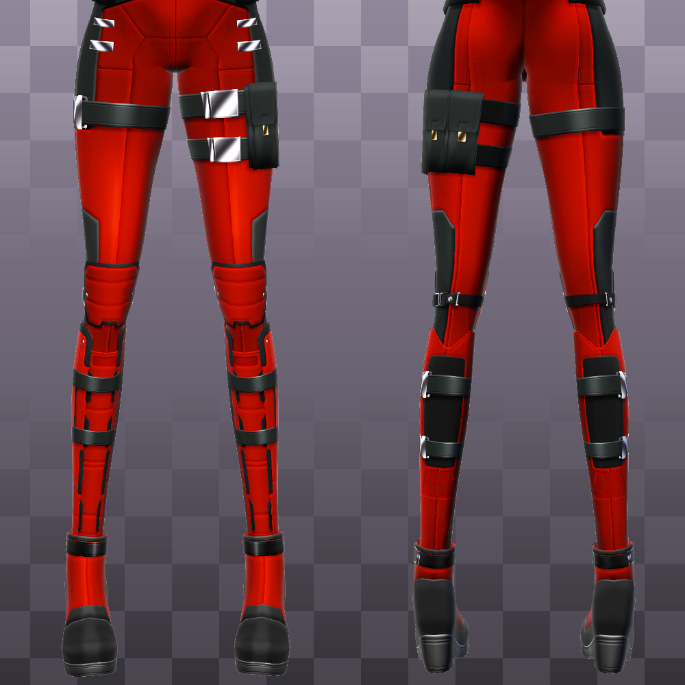 [XWear対応] VRoid用 8色展開 コンバットアウトフィット "デッドプール" - Combat Outfit "Deadpool ...