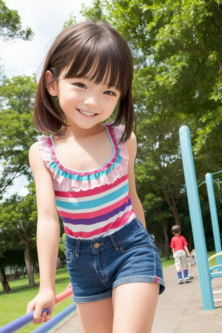 公園で遊ぶ女の子 - aiaiart - BOOTH