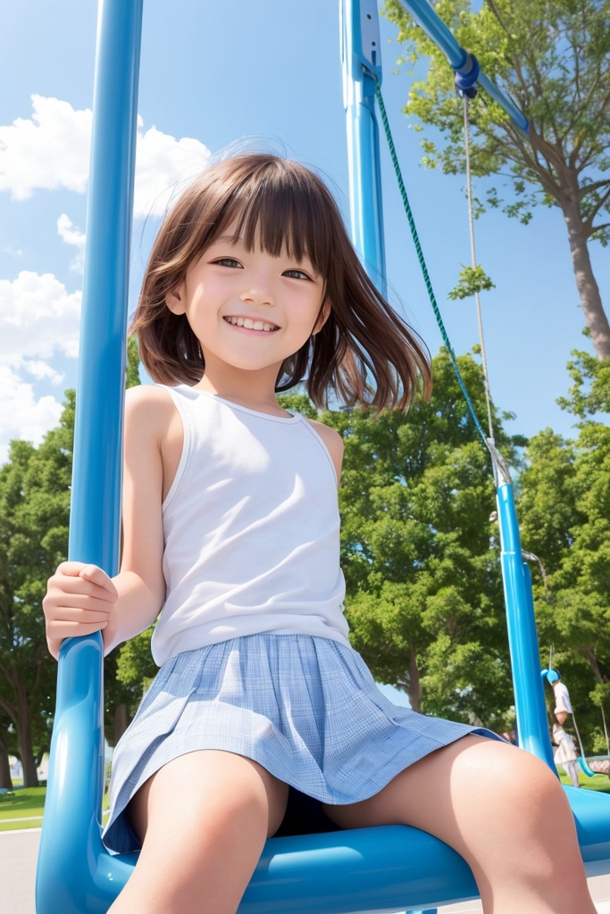 公園で遊ぶ女の子 - aiaiart - BOOTH