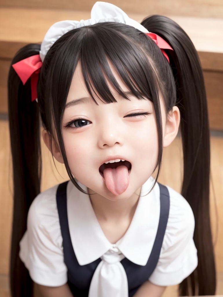 笑顔で舌出してる女の子 - aiaiart - BOOTH