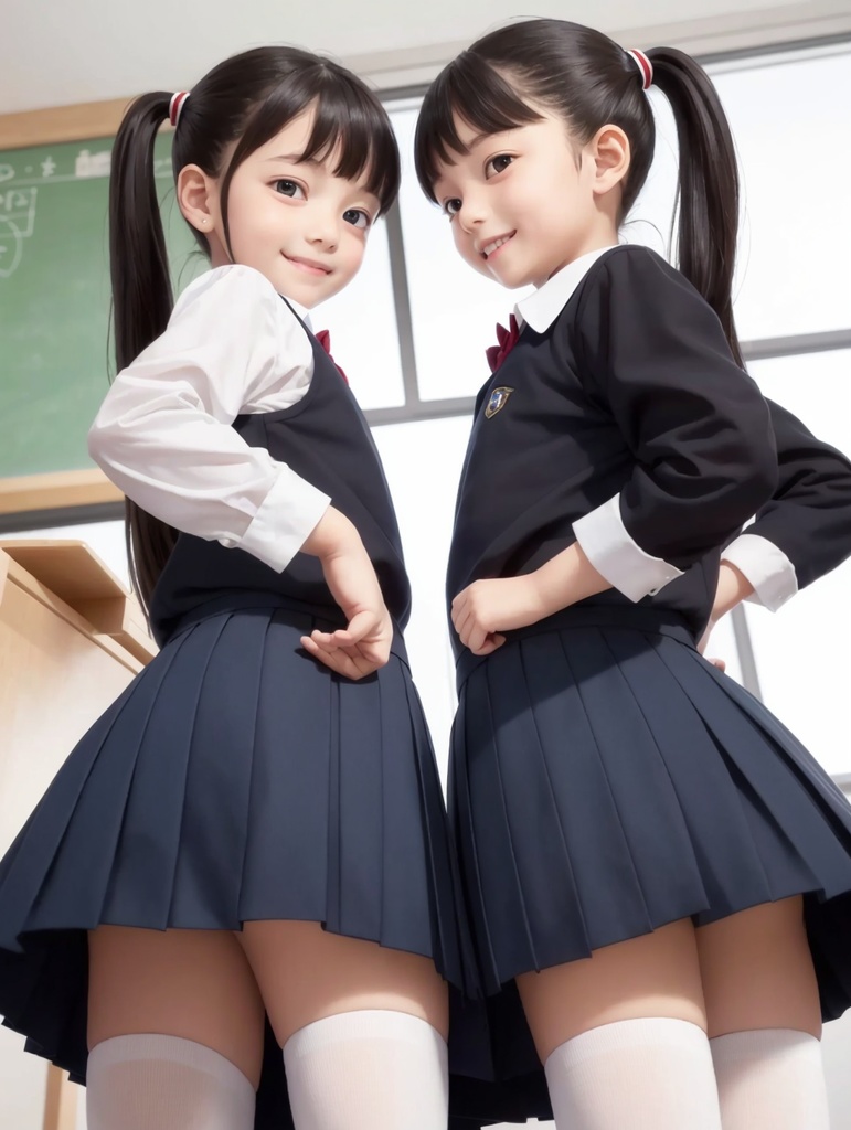 クラスメイトのスカートを見上げる - aiaiart - BOOTH