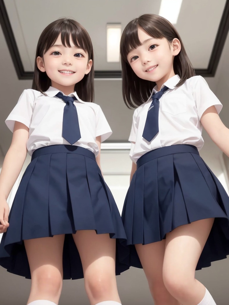 クラスメイトのスカートを見上げる - aiaiart - BOOTH