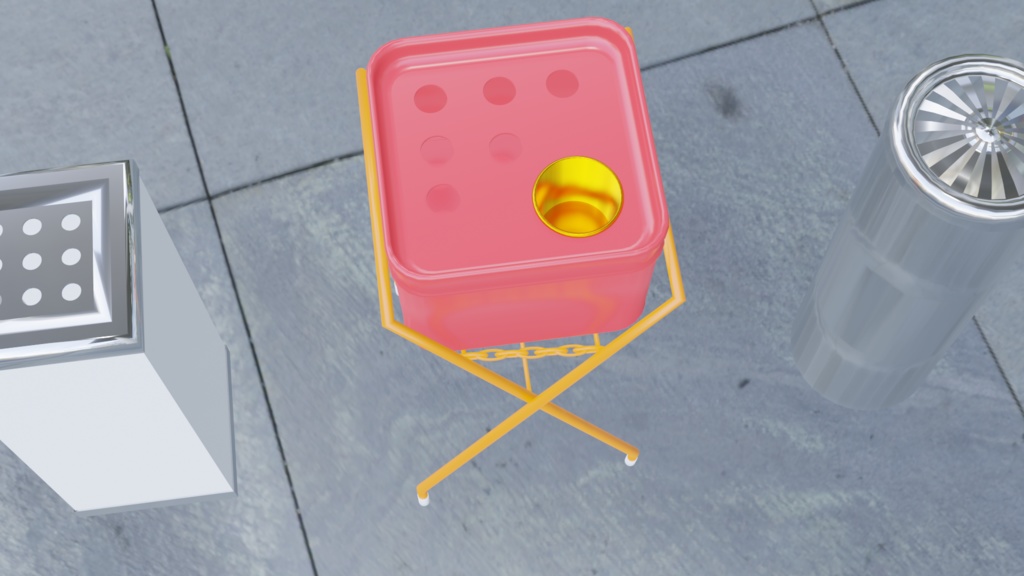 【Blender】よく見るスタンド灰皿3点セット｜Stand ashtray commonly seen in Japan - MUSHIRO ...