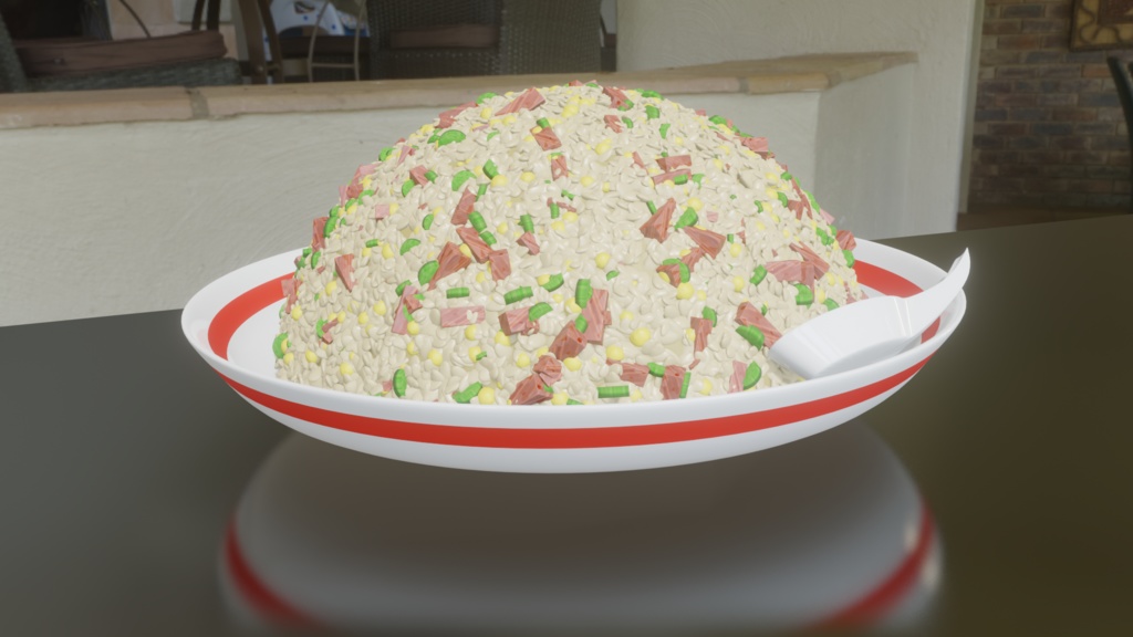 【Blender】チャーハン｜Chinese-style fried rice - MUSHIRO CG SHOP - BOOTH