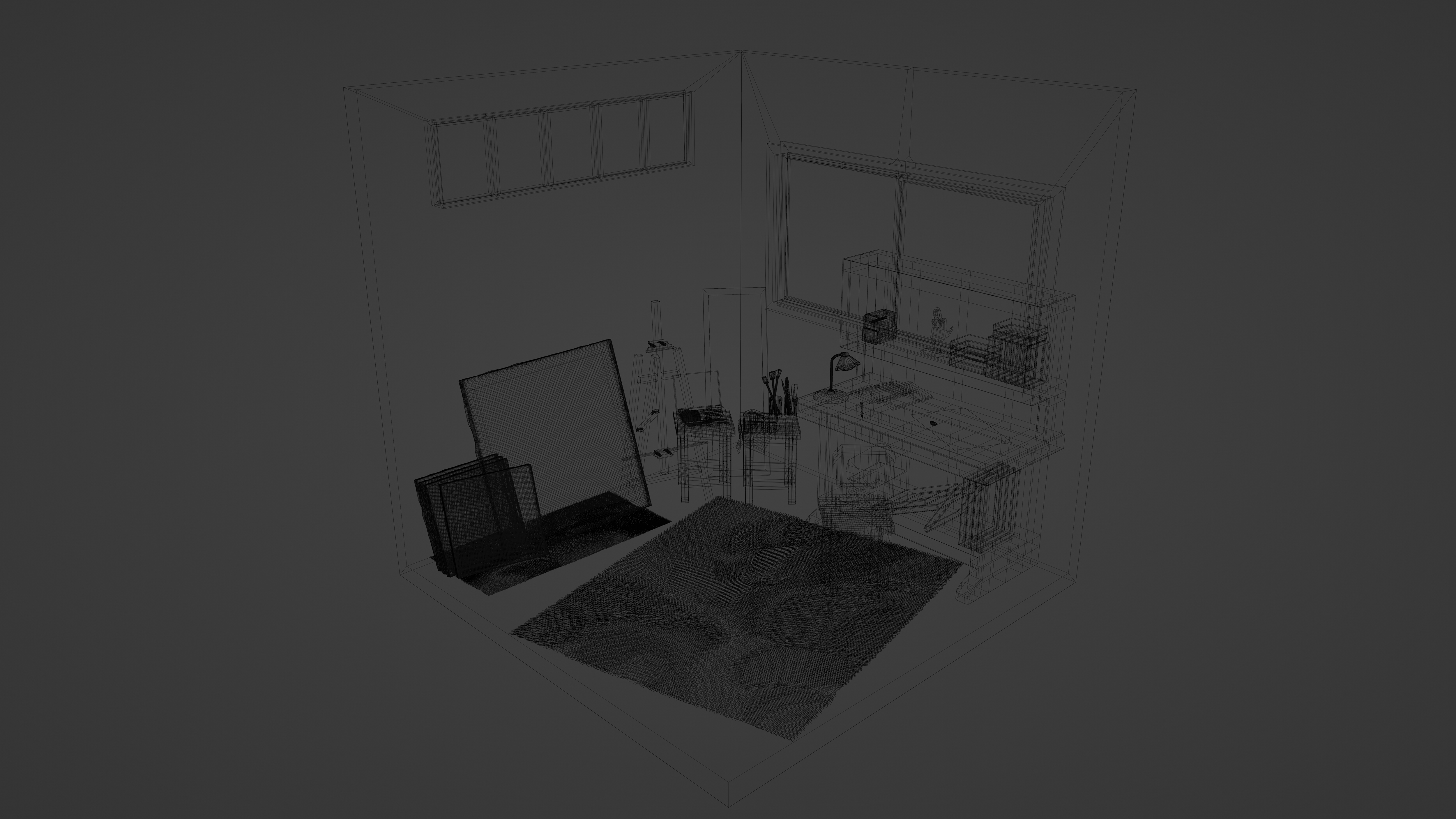 【3Dモデル】画家のアトリエ｜Artist's studio - MUSHIRO CG SHOP - BOOTH