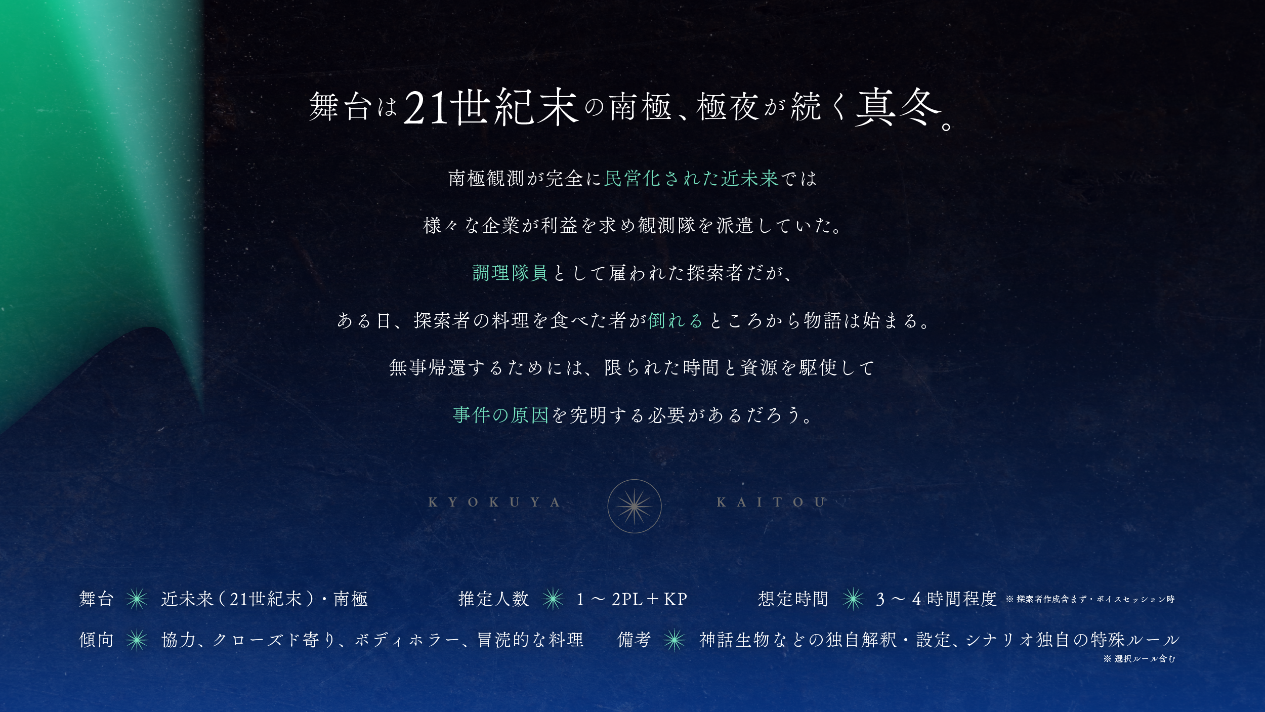 CoC7th 『極夜解凍』 SPLL:E192788 - 真IV角園 - BOOTH