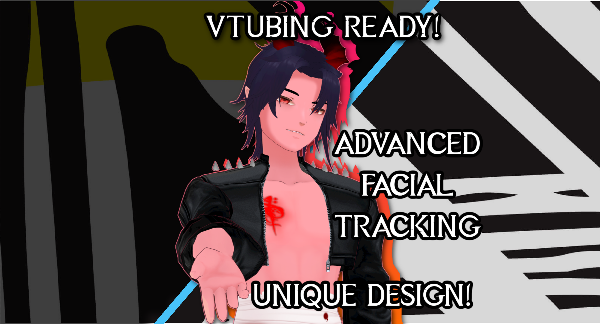 Vtubing Ready Demon Guy / Tiefling / Incubus model! **ADVANCED FACIAL ...