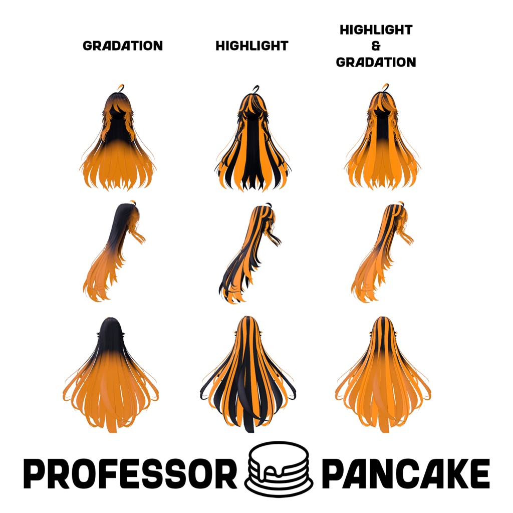 【Dragon Hair Highlights / どらごんヘア ハイライト発光 】 - Professor Pancake - BOOTH