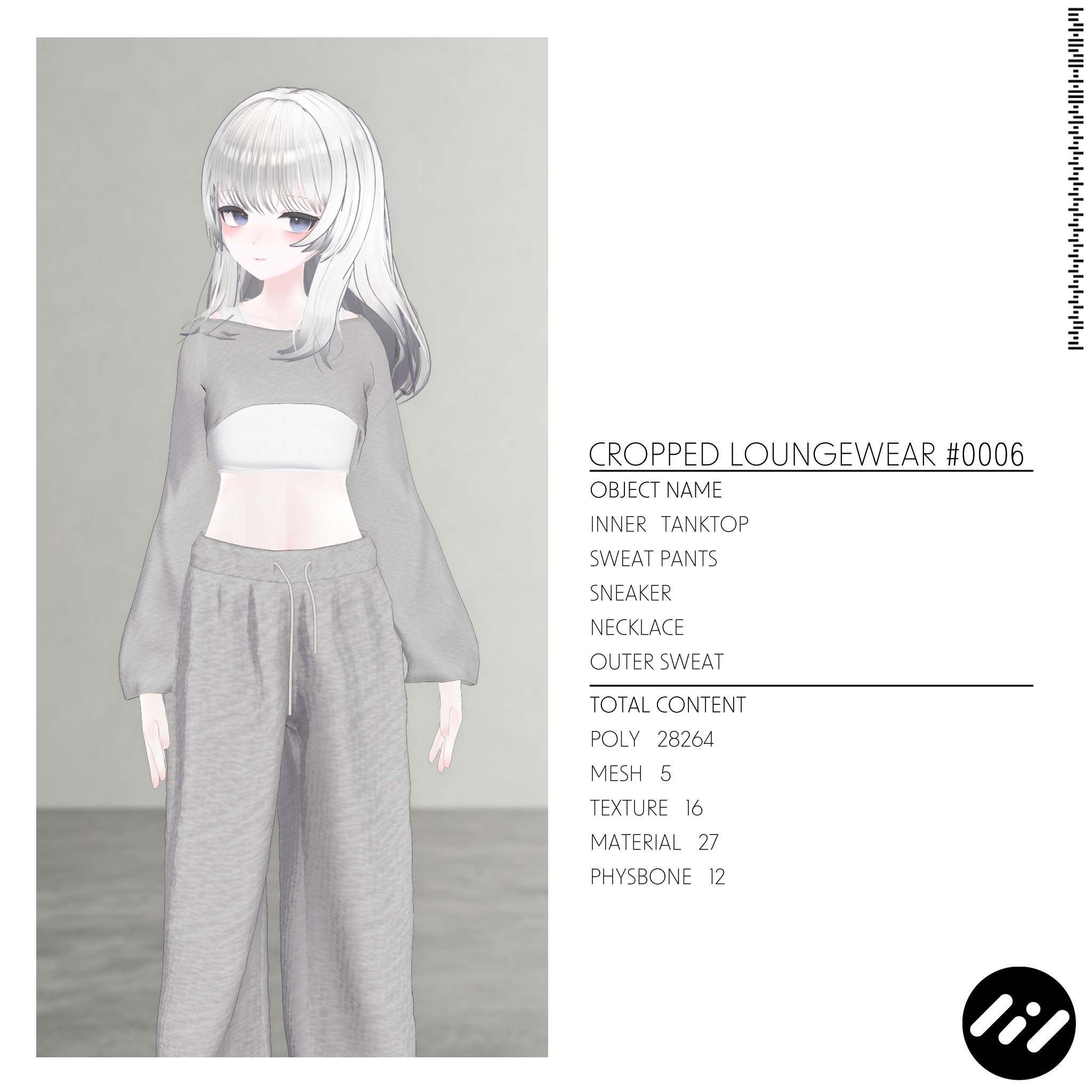 【4アバター対応】Cropped Loungewear #0006 - Applause - BOOTH