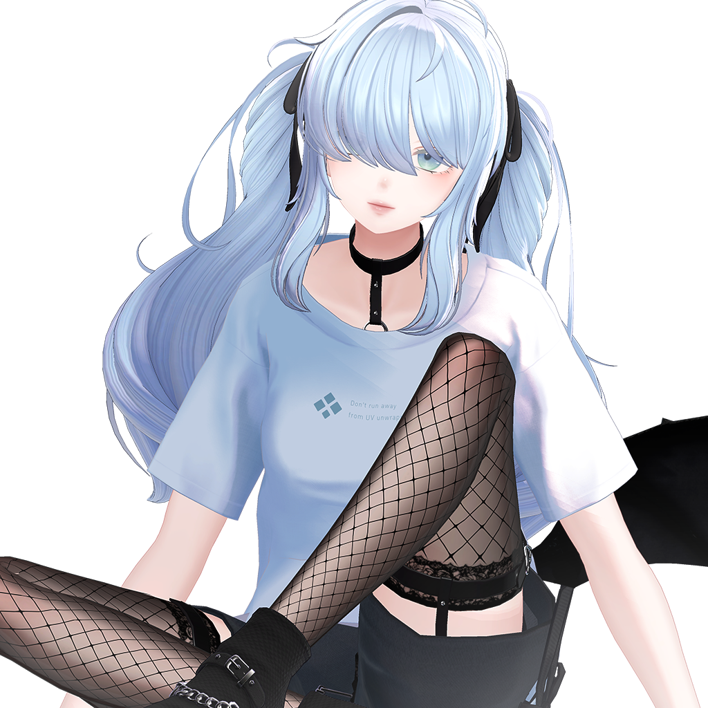 【12 avatars / VRC Hair】Mimi Twintail - BLACK SMITH〈ﾌﾞﾗｯｸｽﾐｽ〉 - BOOTH