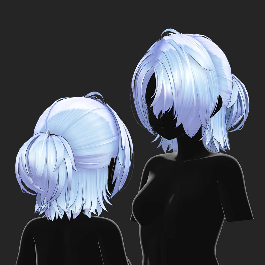 【12 avatars / VRC Hair】Downer Half Up Hair - BLACK SMITH - BOOTH