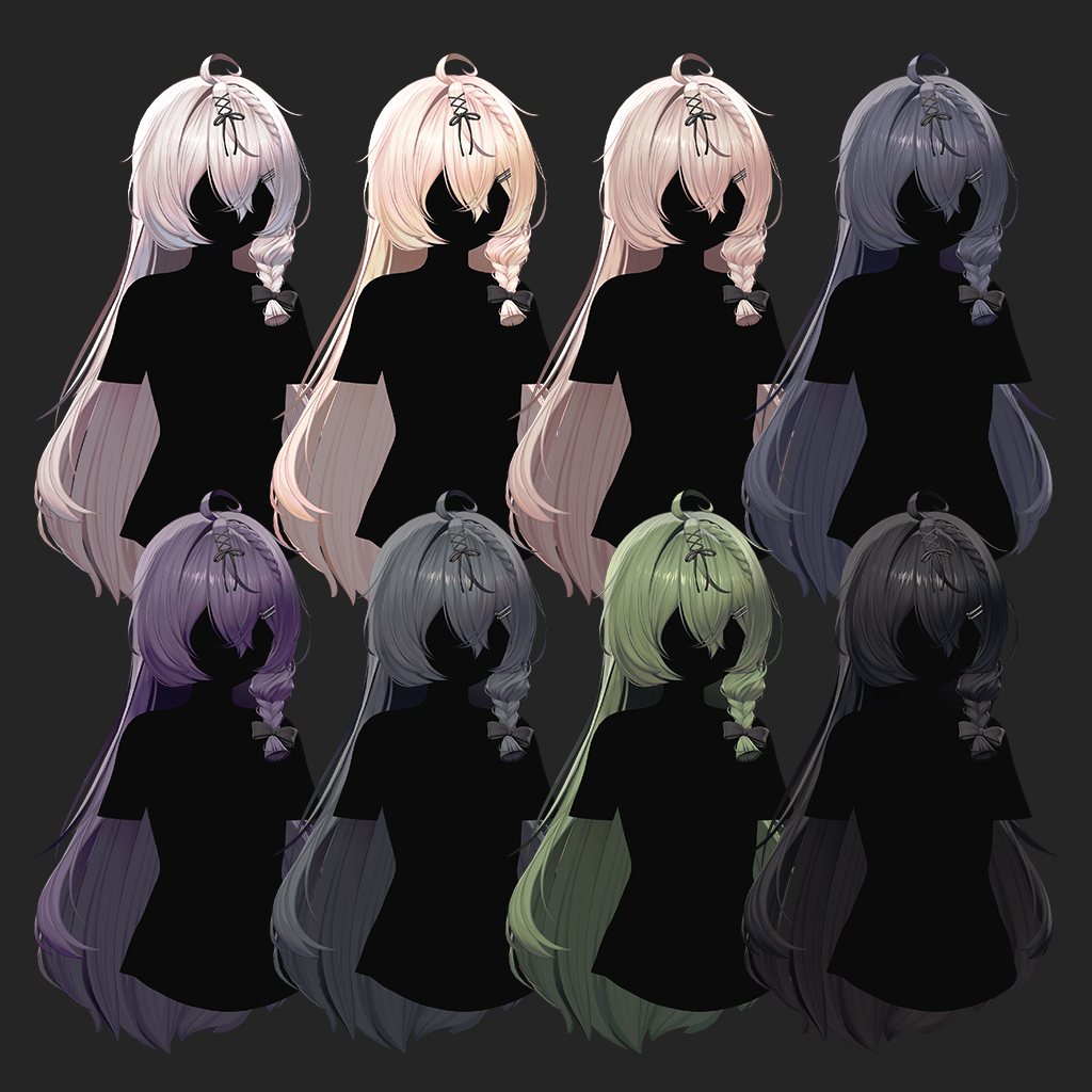【13 avatars / VRC Hair】Amber Long Hair - BLACK SMITH〈ﾌﾞﾗｯｸｽﾐｽ〉 - BOOTH