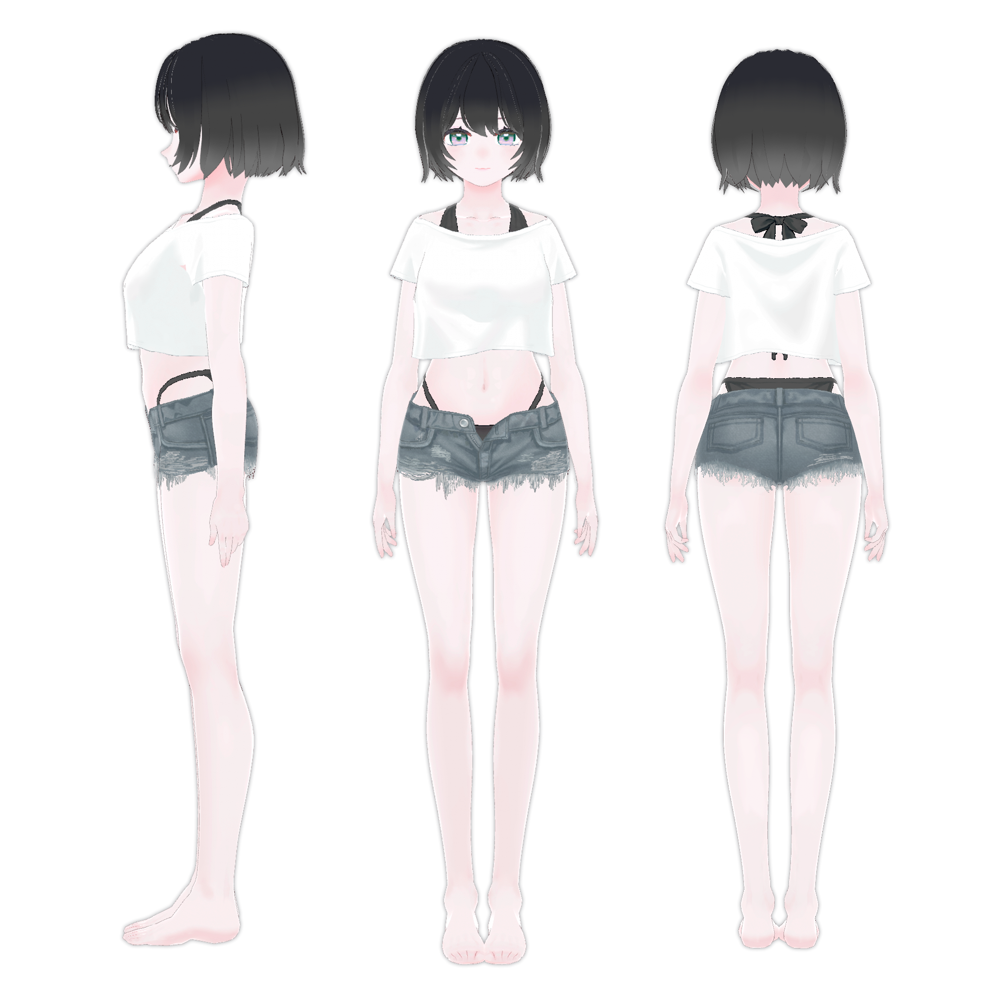 【VRoid】でにむみずぎ DENIM×BIKINI - きみに海岸 - BOOTH