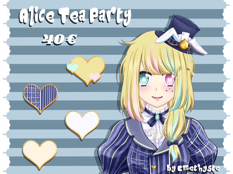 [Vtuber Model - Premade Adoptable] Alice Tea Party - emethyste - BOOTH